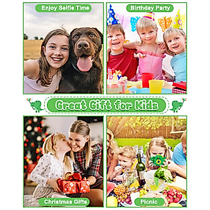 Texpot Dinosaur Kids Camera, 1080P HD Digital Camera for Kids Boys Girls 3-12 Toddler Camera, Selfie Camera for 6 7 8 9 10 11 12 Year Old Christmas Birthday Festival Gifts Toy Camera with 32GB SD Card