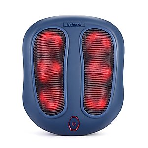 Nekteck Foot Massager with Heat, Shiatsu Heated Electric Kneading Foot Massager Machine for Plantar Fasciitis, Built-in Infrared Heat Function and Power Cord（Blue)
