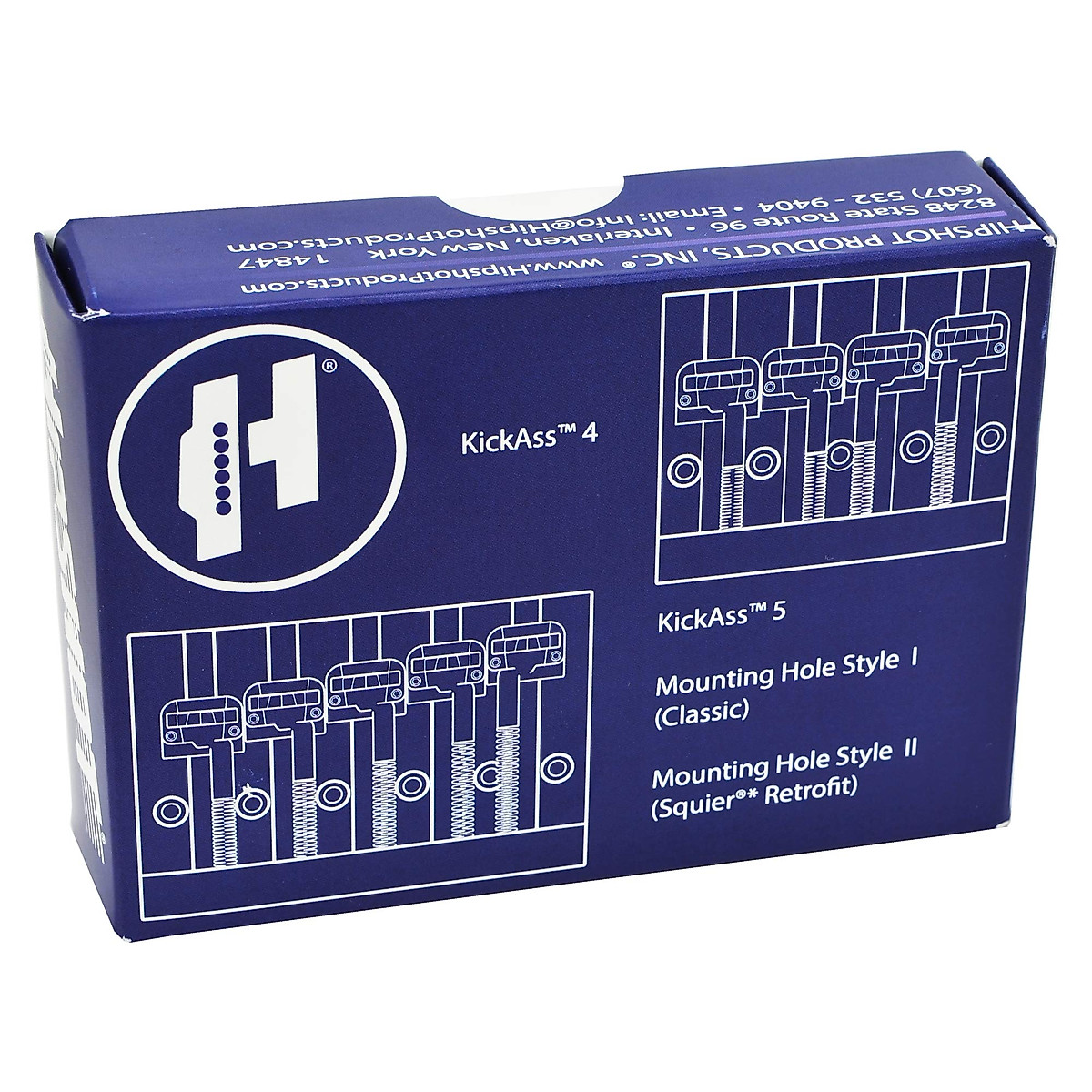 Hipshot 4 String KickAss Bass Bridge Bundle with a Lumintrail Polishing Cloth (Black)