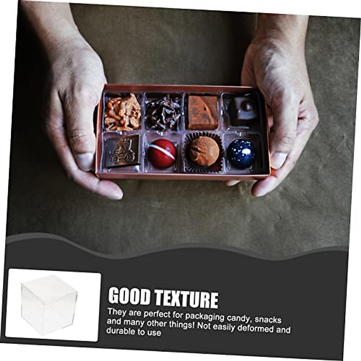 Cabilock 18 Pcs Square transparent gift box plastic containers candy container sugar container Small Jewelry Holder sweet holder plastic to go containers Candy Case Acrylic square box