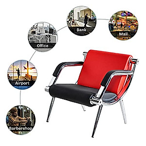 Bestmart INC PU Leather Office Reception Chair Executive Side Waiting Room Visitor Guest Sofa (RED, 2)