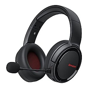 BINNUNE 2.4G/Bluetooth Wireless Gaming Headset with Microphone for PS4 PS5 Playstation 4 5, 40 Hours Playtime, PC USB Gamer Headphones with Mic for Laptop Computer Black/Red