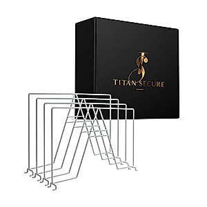 TitanSecure 4 Pack *** New Extra Wide 16 Inch Length*** White Wire Shelf Dividers for Closets - Best Closet Organizer Takes Seconds to Install (ONLY FITS 16 INCH Shelving)