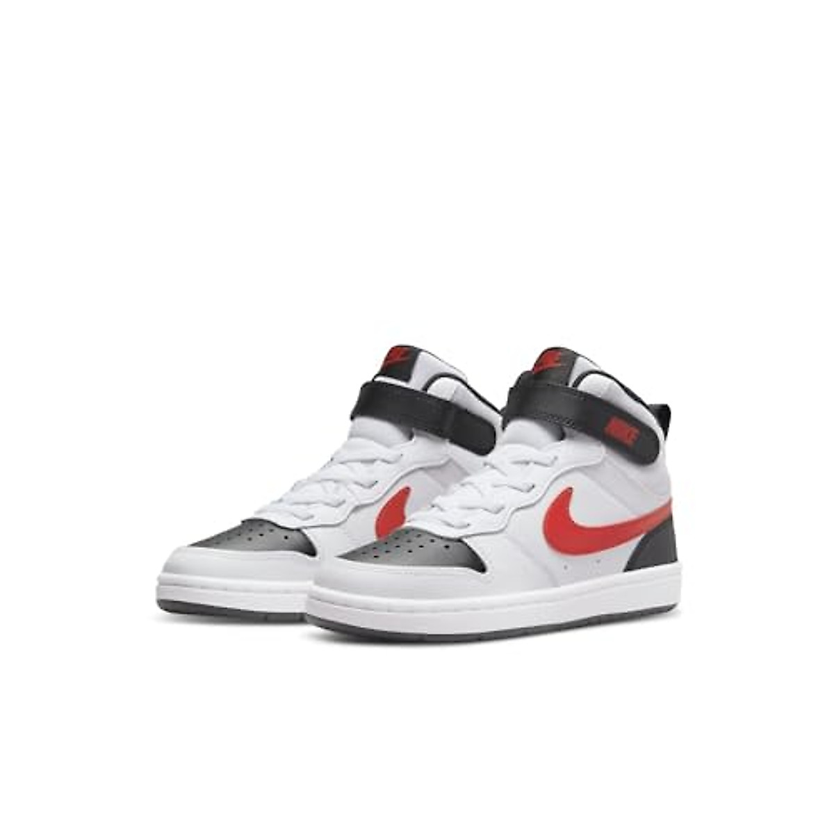 Nike Court Borough Mid CD7782-110 Boys Casual Shoes (White/University RED-Black)
