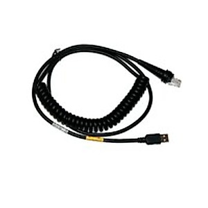 Honeywell CBL-500-300-C00 USB Coiled Cable, Type A, 5V Host Power, 3 m/9.8-ft. Length, Black