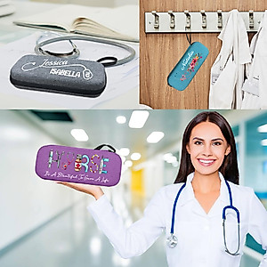 Personalized Stethoscope Case Custom Stethoscope Holder Case Name Hard Travel Carrying Lightweight Storage with Mesh Pocket Customized Nurses Gift for Nurse Doctor Medical Assistant