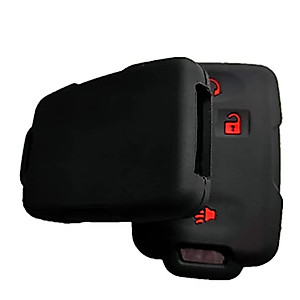 Smart Key Fob Covers Case Protector Keyless Remote Holder for Chevrolet Silverado Colorado M3N32337100 13577770 13577771 GMC Sierra Yukon Cadillac Black and red