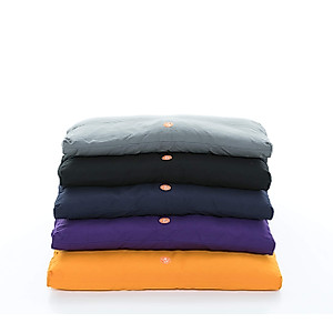 Awaken Meditation - Zabuton Cushion Yoga Mat | 100% Natural Cotton Washable Floor Cushions (Black)