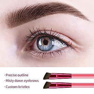 Monirsen 2Pcs Anjoize Eyebrow Pen, Home Eyebrow Care Kit 4D Laminated, Anjoize Eyebrow Brush, 4D Hair Stroke Brow Stamp Brush, EELHOE Eyebrow Brush, Multi Function Ultra-thin Makeup Brush