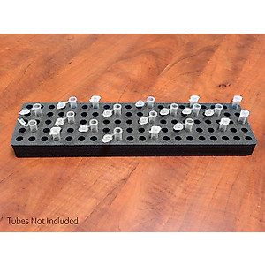 Polar Whale Microcentrifuge Tube Rack Holder for 2ml and 1.5ml Tubes Black Foam Storage Organizer Stand Lab Transport Holds 100 Tubes Fits up to 11mm Diameter