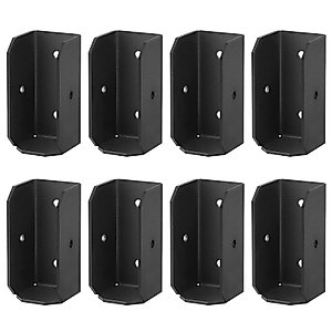 8 Pack 2x4 Black Joist Hanger U Shaped Concealed Flanges, 12 Gauge Steel Deck Railing Fence Bracket Post Joint Connector for Wooden Lumber Stair Handrail Rafter Bracket (Inner size1-1/2" x 3-1/2")