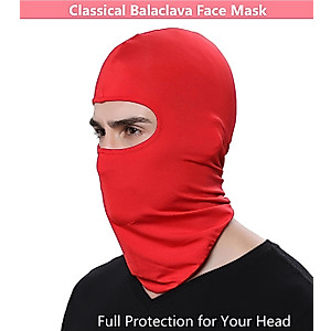 Balaclava Ski Mask Head Mask Full Face Mask Windproof Face Cover Sun UV Protection Scarf Men Women Outdoor Sport Cycling Cap (Red)
