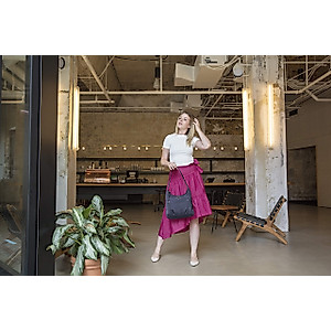 Travelon Hobo Crossbody Bag, Wine, 13 x 11 x 3