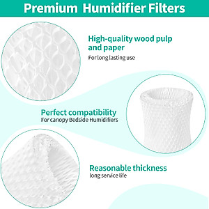Gazeer Humidifier Replacement Filter Compatible with Canopy Bedside and Nursery Humidifier,Made with Wood Pulp, Paper Filter, 6-Pack