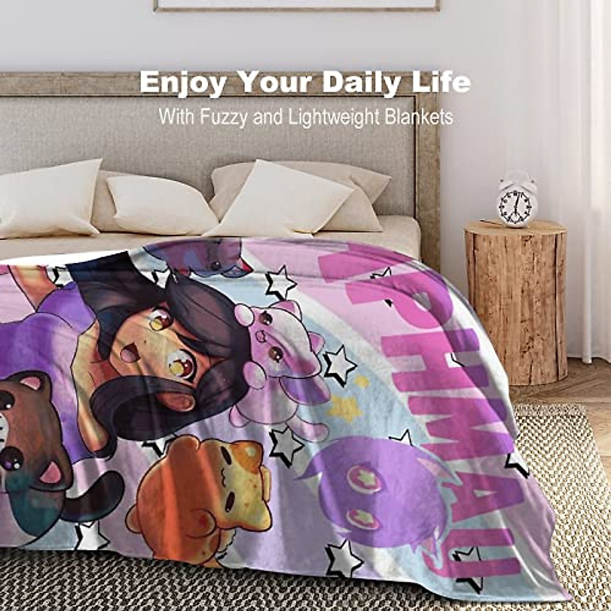 Anime Throw Blanket for Couch, Lightweight Soft Plush Cozy Blankets and Throws for Sofa 40"x50"