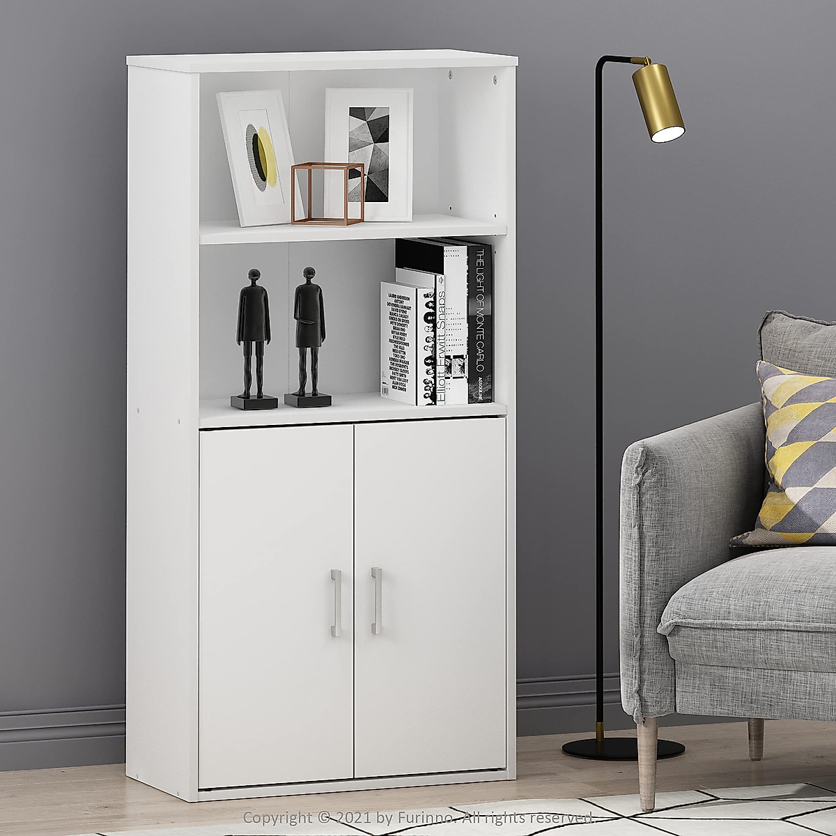 Furinno Pasir 4-Tier Storage Bookcase, Bookshelf, Multipurpose Shelf, White