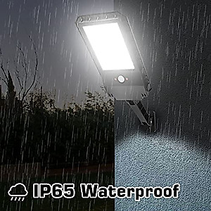 Arily 144 LED Outdoor Solar Powered Street Light with Remote Control Solar Outdoor Solar Lights for Barn, Gutter, Parking Lot, Garden, Garage, Yard -4 Pack