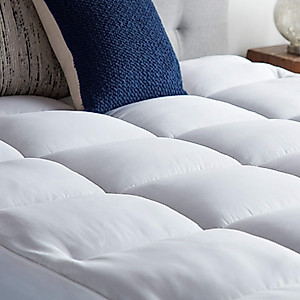 LUCID 4 Inch Down Alternative and Gel Memory Foam Mattress Topper - Three Toppers In One - King , White