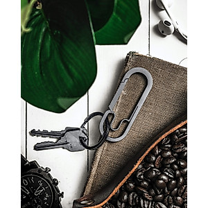 MØTH Titanium Carabiner Keychain -The Baxter - Ultralight Multipurpose Clip for Everyday Carry & Use - For Hiking, Camping, Daily Use, & More Flexgate Design - Strong & Durable - 2.75 x 1 x 1/8 Inches