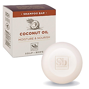 Soapbox Coconut Oil Shampoo Bar, Natural, Eco Friendly, Moisturizing Bar Shampoo for Dry Hair, Color Safe, Sulfate, Paraben, Silicone Free, Cruelty Free, and Vegan, 3.1oz (Pack of 1)