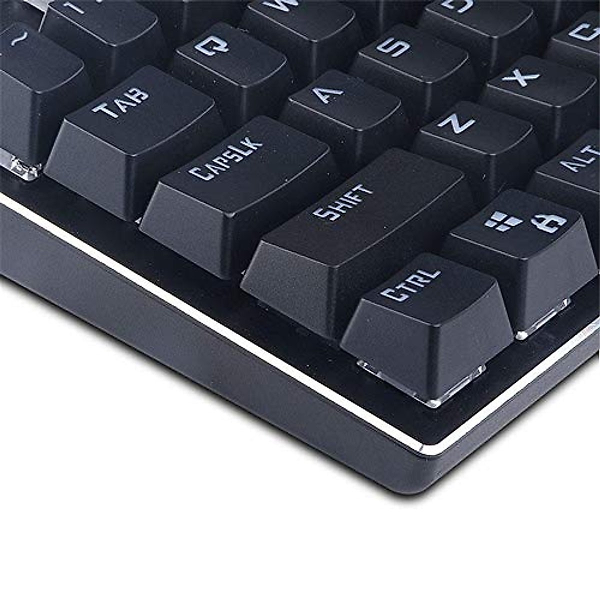Teerwere Gaming Keyboard 81 Key USB Wired RGB Backlit Blue Switch Mechanical Gaming Keyboard ABS Keycaps Mechanical Gaming Keyboard (Color : Black, Size : One Size)