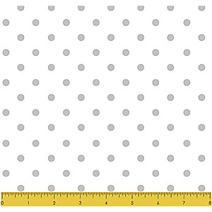 Stitch & Sparkle Fabrics, Dark Romance, Silver Metallic Dot White Cotton Fabrics, Quilt, Crafts, Sewing, Cut by The Yard, 44 Inches (SSDR019MC)