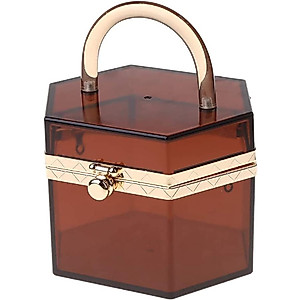 Crossbody Bag for Women,Women Shoulder Bags,Clear Purse Acrylic Box Evening Clutch Bag Handbag for Women Clear Color (Color : Coffee)