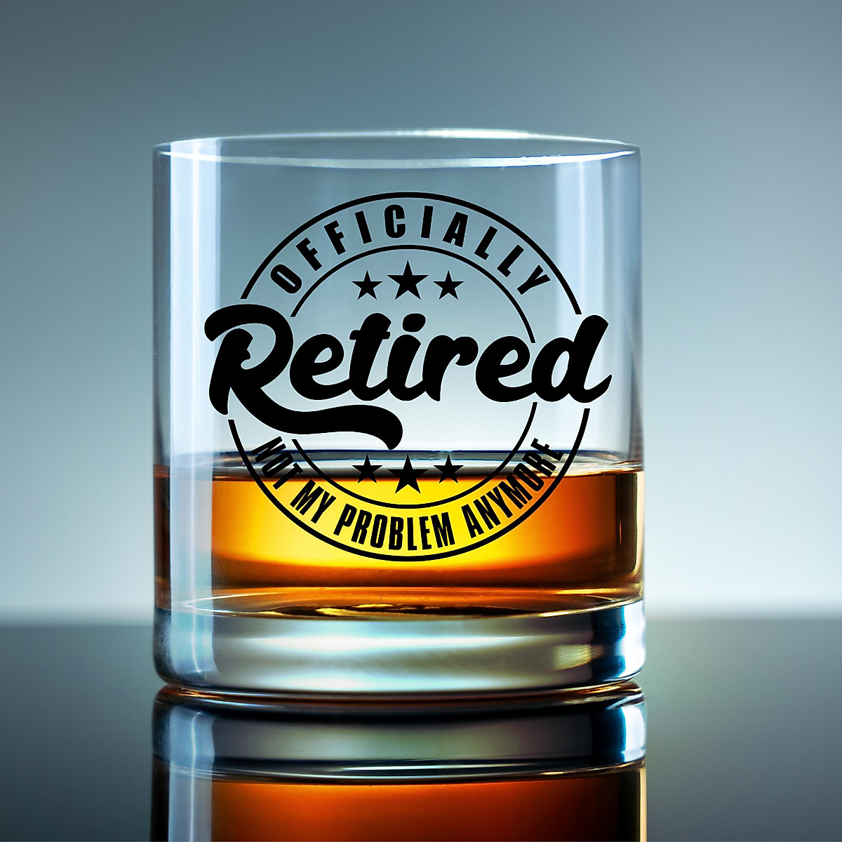 Officially Retired Bouron Glass - Retirement Gifts for Men - Funny Whiskey Glass Unique Retirement Gift For Dad, Grandpa, Friends, Family, And Coworkers - Fathers Day and Christmas Gift
