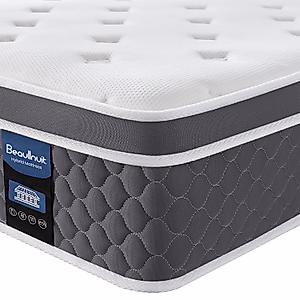 Beaullnuit Queen Mattress,12 Inch Hybrid Mattress in a Box, Memory Foam with Pocket Springs for Pressure Relief and Motion Isolation,Medium Firm Mattress,CertiPUR-US Certified,120 Night Trial