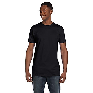 Hanes 4.5 oz., 100% Ringspun Cotton nano-T T-Shirt, Large, BLACK