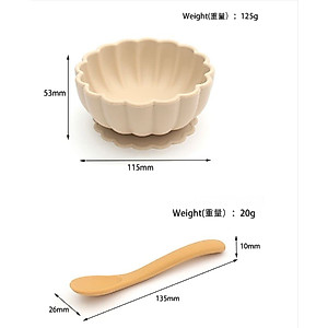 Flower Silicone Baby Bowl with Suction and Spoon - BPA-Free and Non-Toxic (Rose Dawn) - Perfect for Self-Feeding and Baby-Led Weaning. This is a must have for parents!