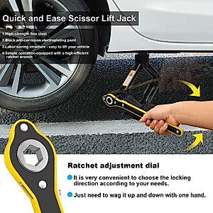 AUTOINS Scissor Jack Set-2 Ton (4409 lbs) Upgraded Double Tooth Spiral Car Jack Kit,Quick Lifting Tire Changing Kit,Car Tire Jack for Auto/SUV/MPV