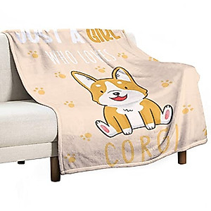 Corgi Blanket Gifts, 40"x50" Soft Fleece Corgi Throw Blanket for Corgi Lovers, Lightweight, Soft, Cozy, Warm Corgi Theme Gifts for Bed Couch