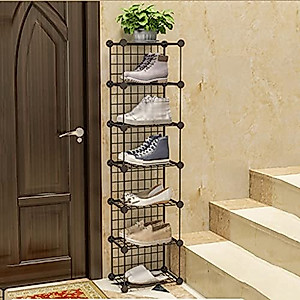 WYFC Shoe Rack Stackable Vertical ABS Black Shoe Shelf Simple Installation Closet Entryway Bathroom Dormitory Home 8.6in (Size : 3-Tier)