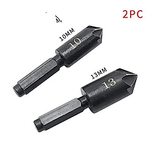 MOOKEENONE 2X Chamfer Cutters, High Carbon Steel Countersink Drill Bit Set 1/4 Hex Shank Cutting Tool