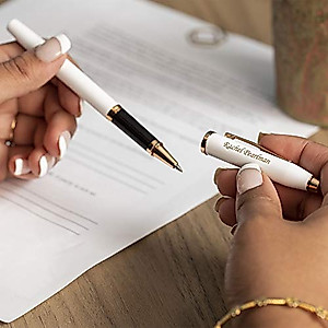 Dayspring Pens Engraved Cross Pen | Personalized Cross Century II Pearlescent White Lacquer Rollerball Pen. Custom Engraving Shipped in One Business Day.