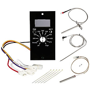 WADEO Replacement Parts for Pit Boss Pellet Grills Digital Temperature Control Panel Kit, Thermostat Controller Board, Temperature Probe, Ignitor, Meat Probe, Fuse and Fixing Band