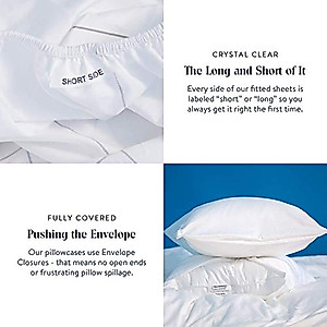 Brooklinen Luxury Sateen 4 Piece King Size Sheets Set in Window Pane - 100% Cotton Sateen Sheets - 1 Fitted Sheet, 1 Flat Sheet, 2 Pillowcases - Best Luxury Sheets