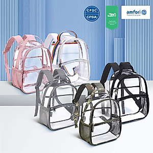 Mini Clear Backpack for Women,Transparent Bag Stadium Approved See Through Small for Work Travel Concert, Sports - Black
