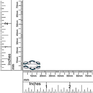 Jewel Zone US Blue White Cubic Zirconia Guard Wrap Ring in 14k White Gold Over Sterling Silver