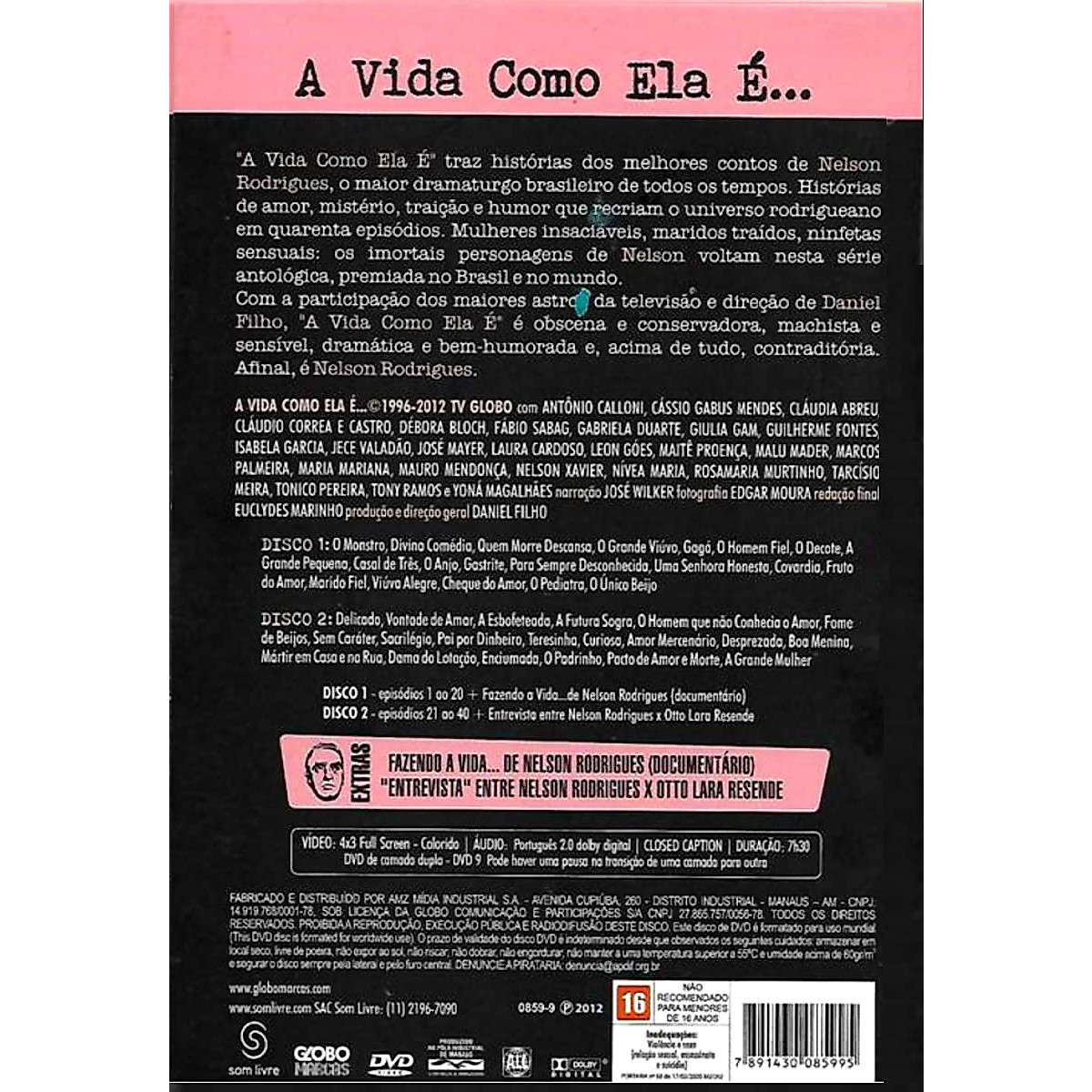 A Vida Como Ela E (TV Mini Series) (2 PCs) (Reedicao Em Homenagem Aos 100 Anos De Nelson Rodrigues)