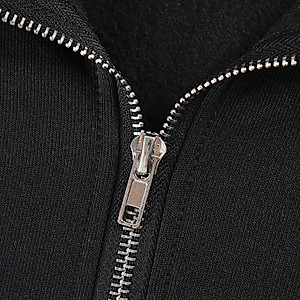 Women's Hoodies Zip Up Women's Fashion Hoodies & Sweatshirts Casual Long Sleeve y2k Clothes Full Zip Up Cropped Hoodie Jacket With Pockets Black S