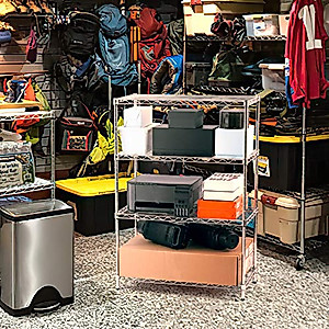 Heavy Duty Storage Shelf 4 Tier Adjustable Storage Shelf Shelving Unit-Steel with Polish Chrome (220 lbs Loading Capacity per Shelf) Free Standing Rack Organization for Laundry Bathroom Kitchen.