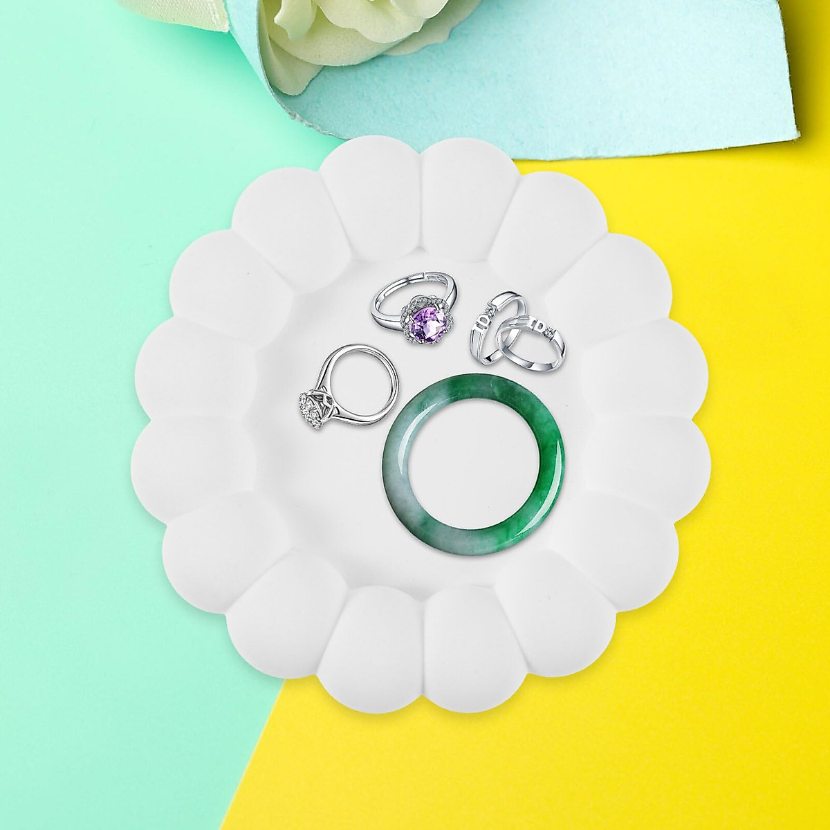 Alipis sunflower jewelry tray jewelry plate perfume ring dining table birthday present nightstand tray jewelry storage tray Storage Box bedside table jewelry tray desk