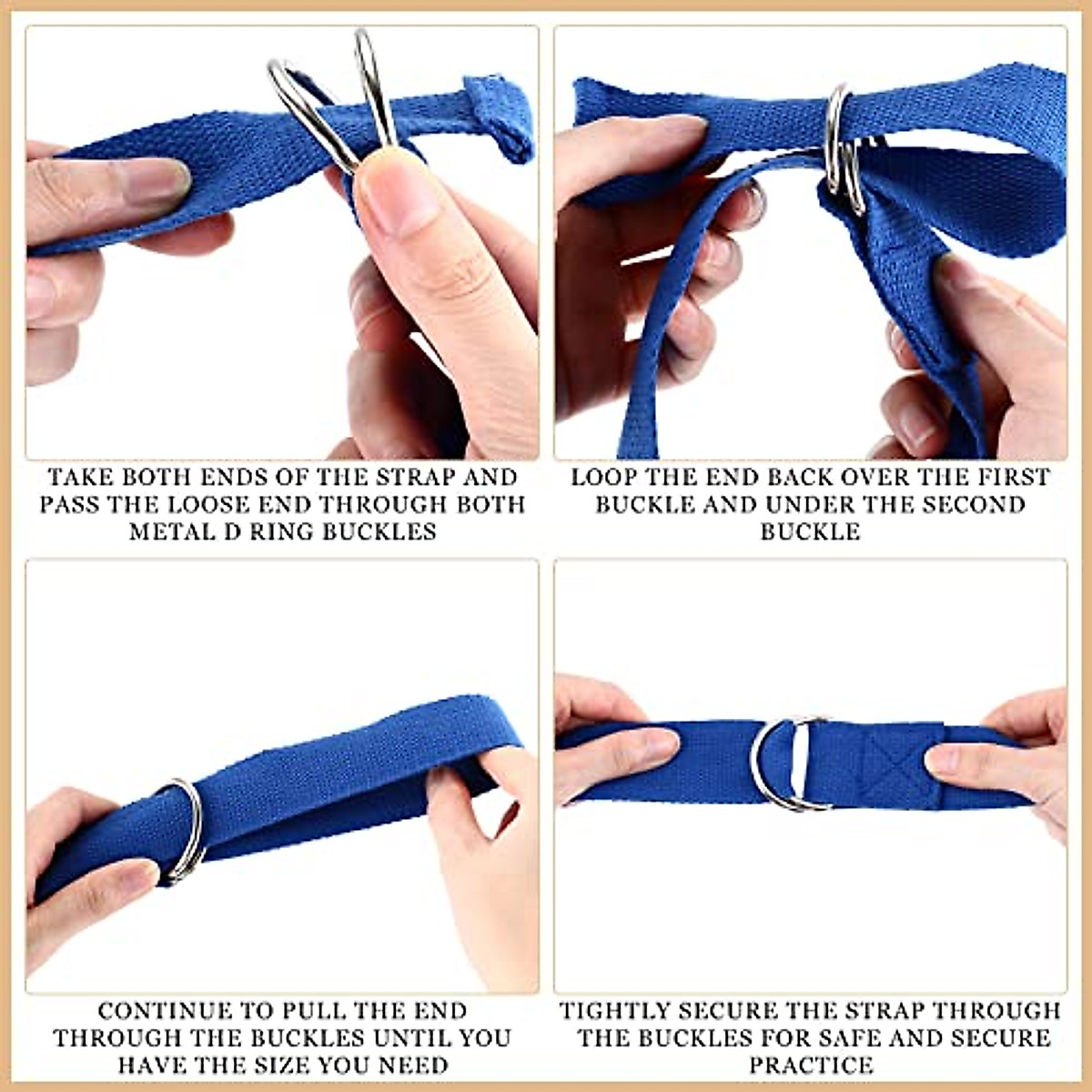 6 Pcs Yoga Strap for Stretching 8 Ft Yoga Exercise Adjustable Straps Yoga Bands with Safe Adjustable D Ring Buckle for Pilates Gym Workouts Yoga Fitness Improves Sitting Posture (Bright Color)