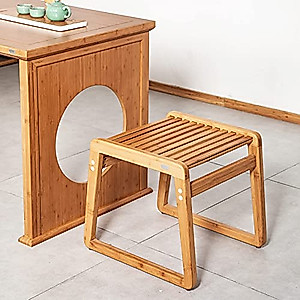 JIKUGO Bamboo Detachable Soft Square Chair - Dining Chair,Plain Bamboo Seat for Home and Kitchen(Wood Color)