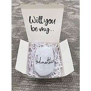Godmother Gift, Godmother Proposal Gift, Godmother Box, Will you be my Godmother, Baptism Godmother, Godmother Wine glass, Godparent Gift