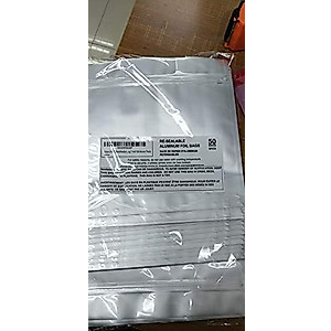(50pcs) MRE (Meal,Ready-to-Eat) Stand-up Mylar Bag with Re-sealable zipper for Long Term Food Storage, 8.5”x8.5” / (Strong 7 mil/180 micron Thick)