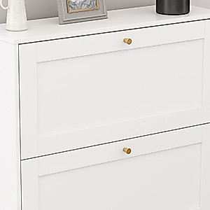 DiDuGo Shoe Storage Cabinet with 3 Compartments, Wood Entryway Shoe Storage Cabinet, for Hallway Entryway (31.5”W x 9.4”D x 47.2”H)…