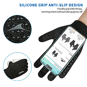 Achiou Winter Gloves for Men Women, Touch Screen Texting Warm Gloves with Thermal Soft Knit Lining,Elastic Cuff